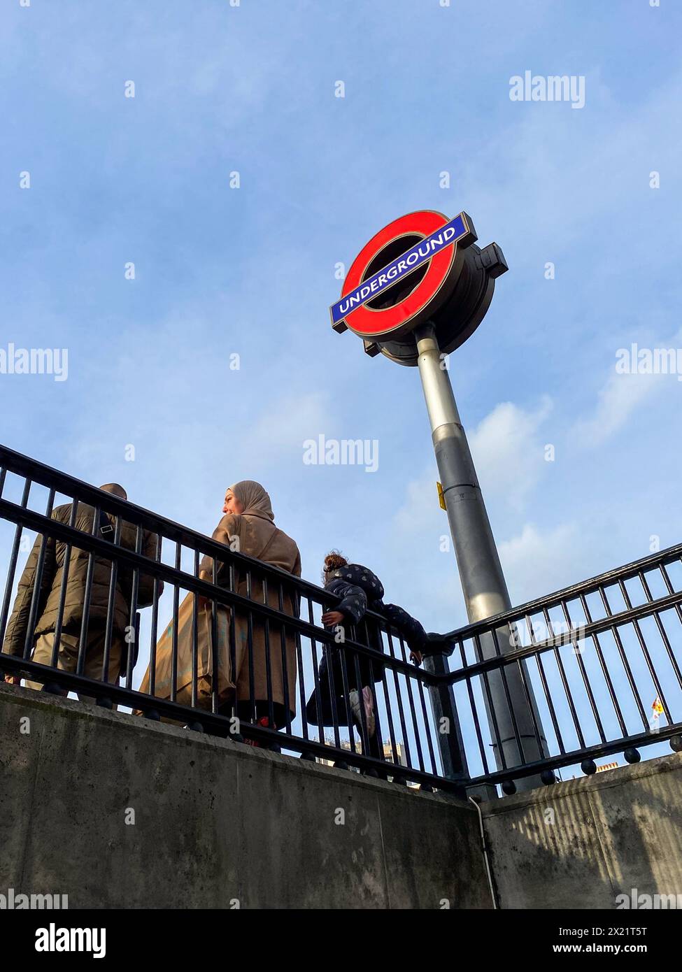 The symbol of the London Underground at Hyde Park Corner is seen in ...