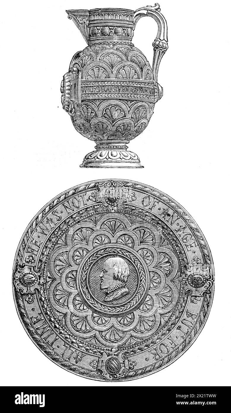 Shakspeare salver and jug, 1864. Commemoration of the Tercentenary of ...