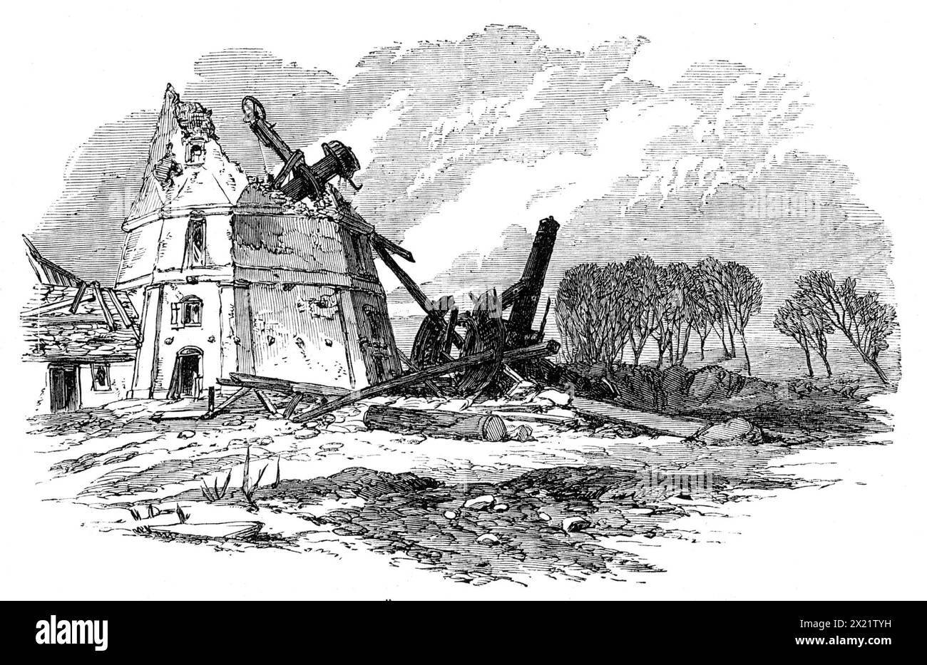 Illustrations of the War in Denmark: the Düppel Windmill in ruins, 1864 ...