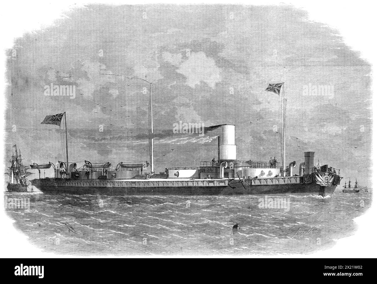 The Royal Sovereign turret-ship, 1864. 'The first turret-ship of the ...