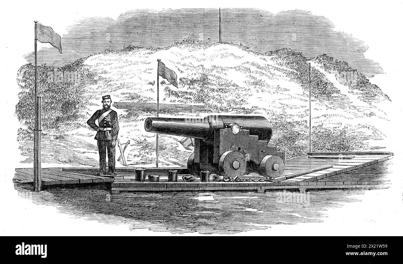 The Mackay Gun, 1864. Engraving from a photograph by Mr. J. Wilson ...