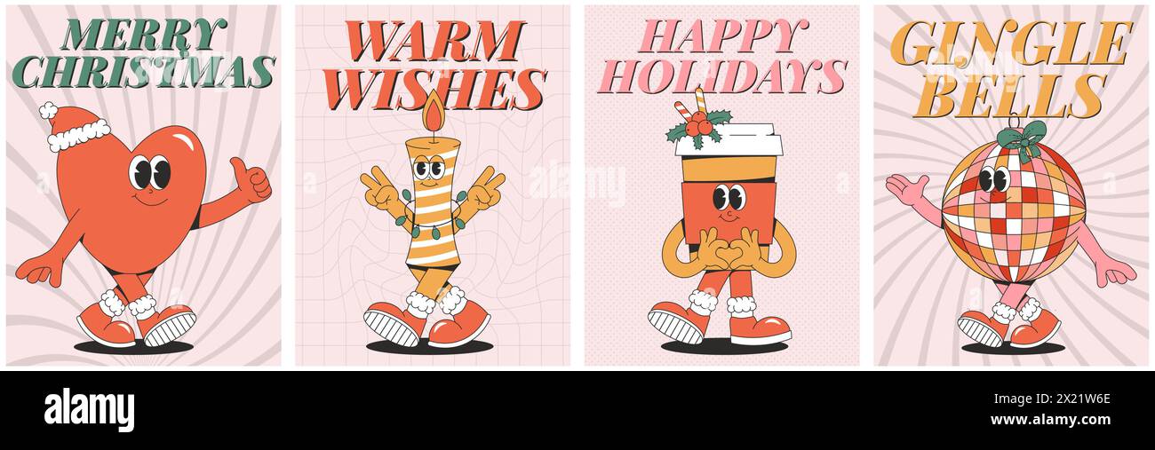 Merry Christmas and Happy New year poster set. Playful and cheeky ...