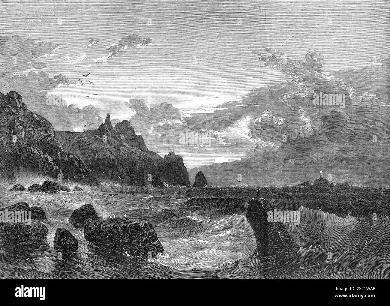 Stormy sea ocean painting Black and White Stock Photos & Images - Alamy