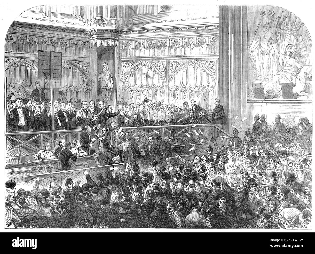 City of London Election: the nomination at Guildhall, 1865. '...the ...