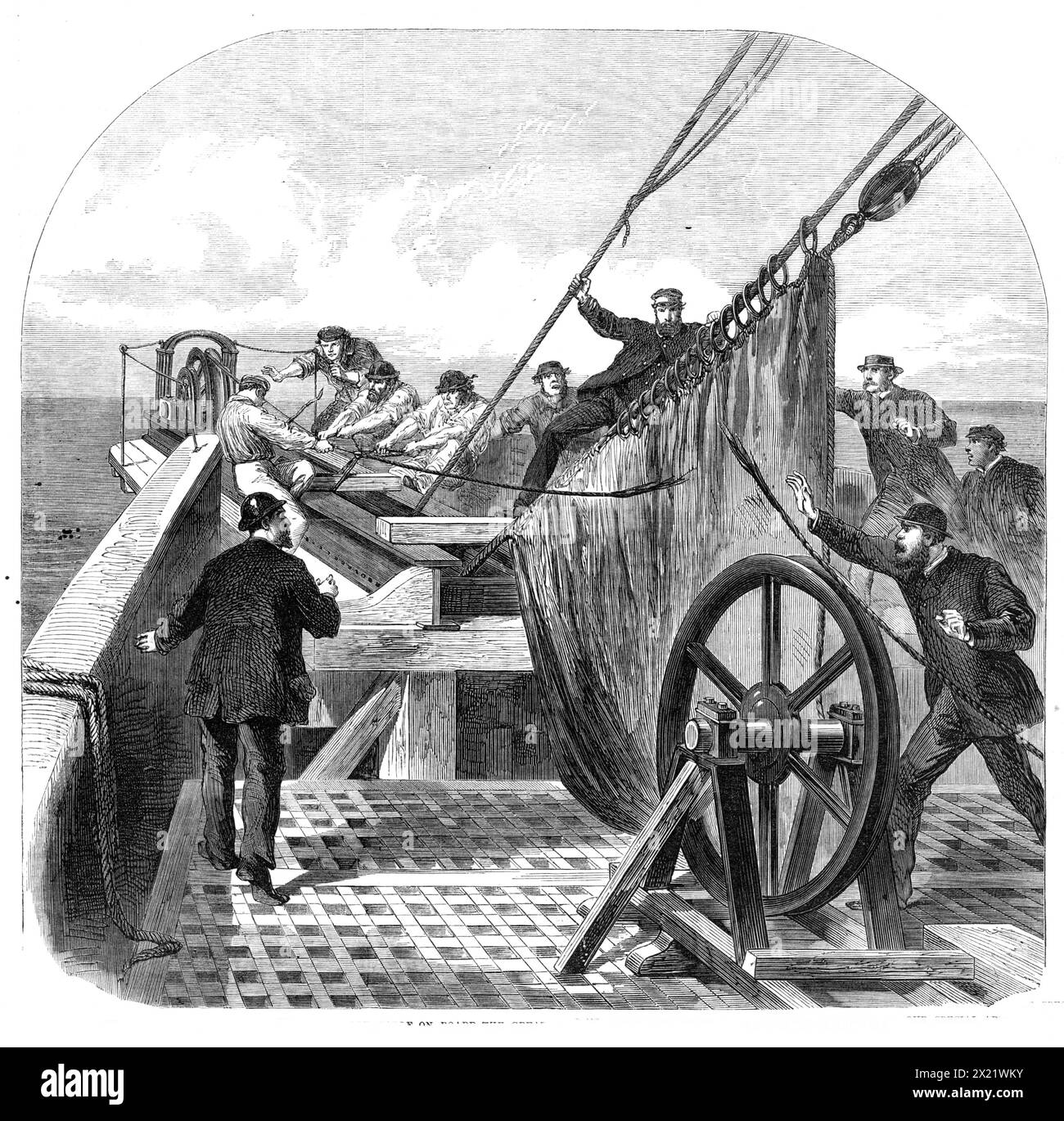 The breaking of the Atlantic Telegraph Cable on board the Great Eastern ...