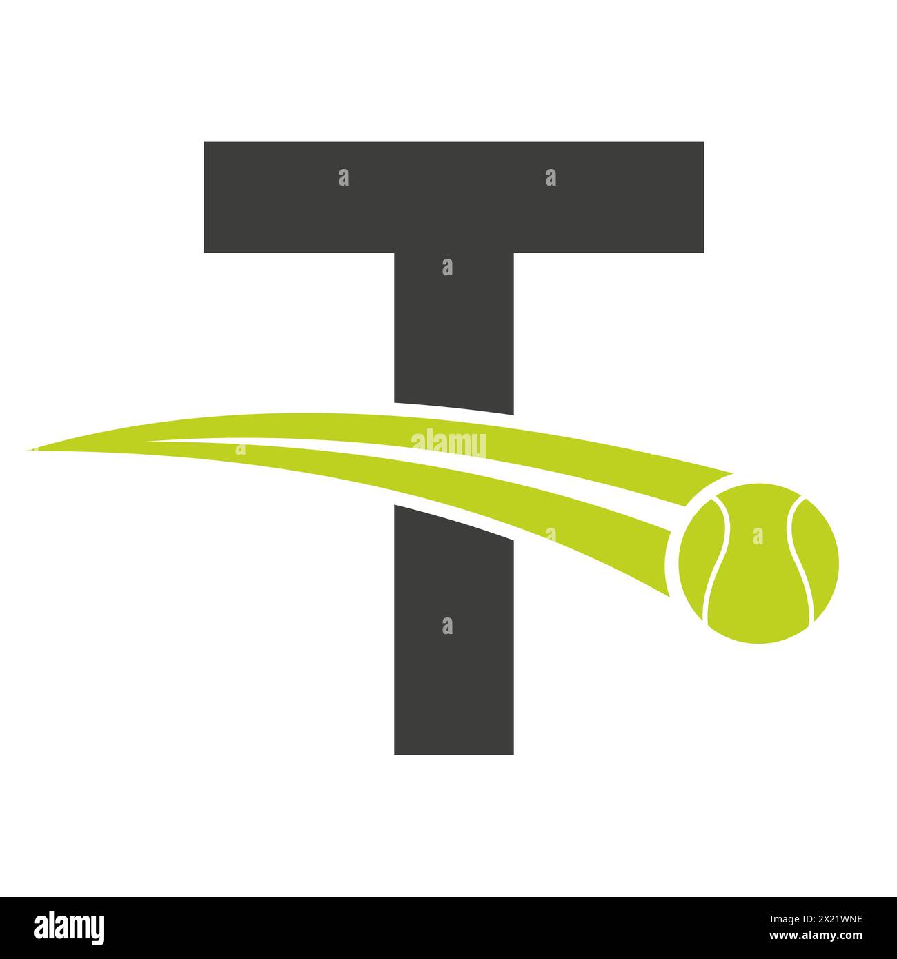 Tennis Logo On Letter T Concept With Moving Tennis Ball Symbol. Tennis ...