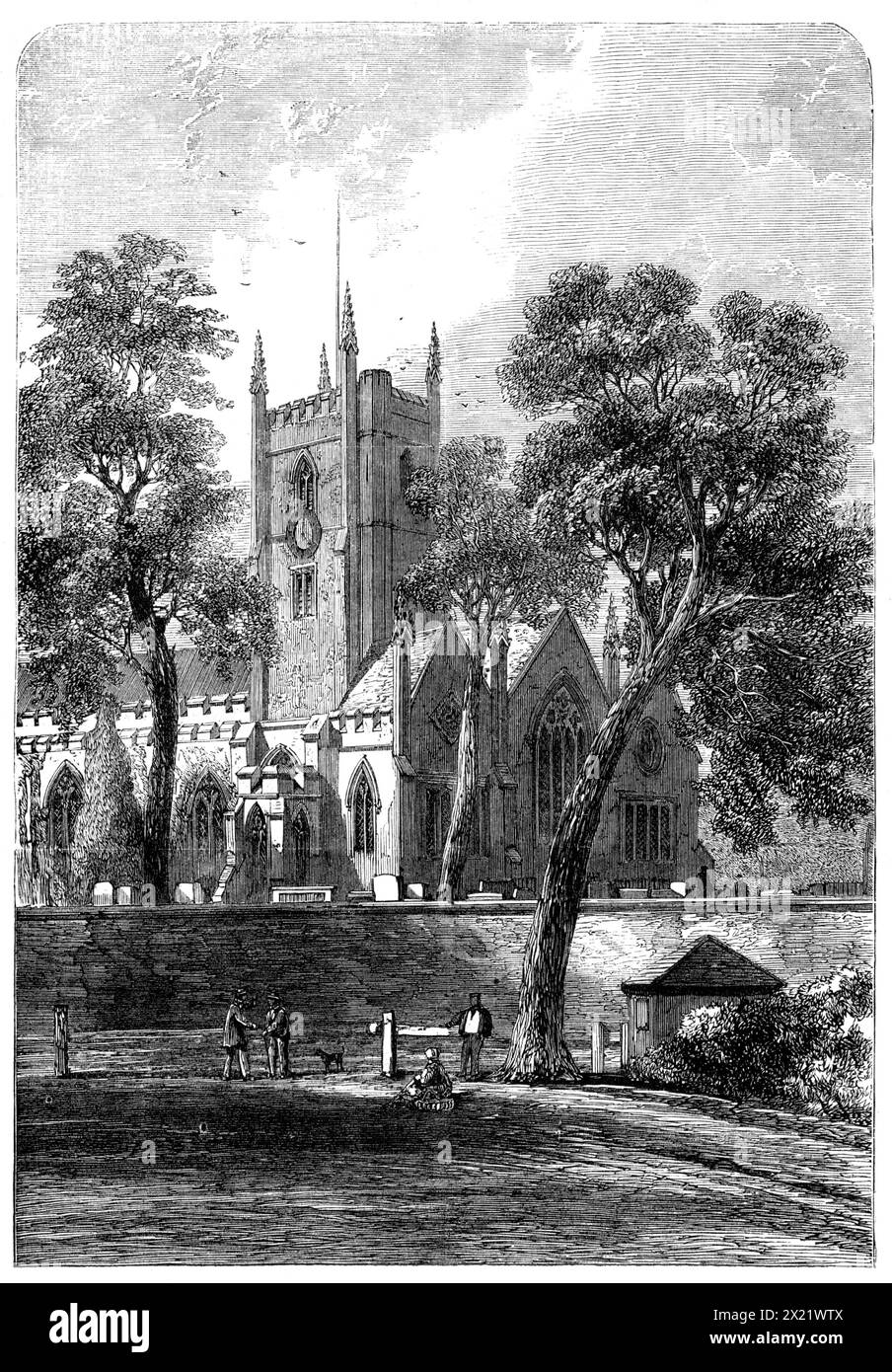 Handsworth Church, Birmingham, the burial-place of James Watt, 1865 ...