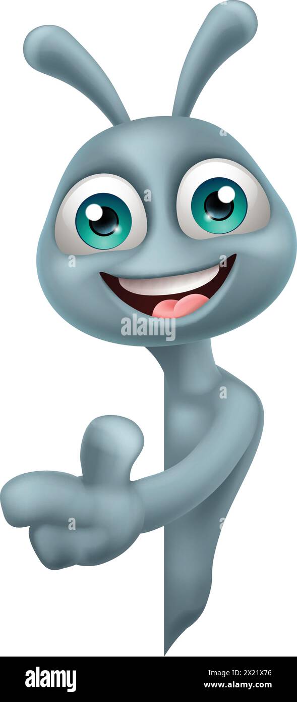 Alien Grey Gray Fun Cartoon Character Stock Vector Image & Art - Alamy