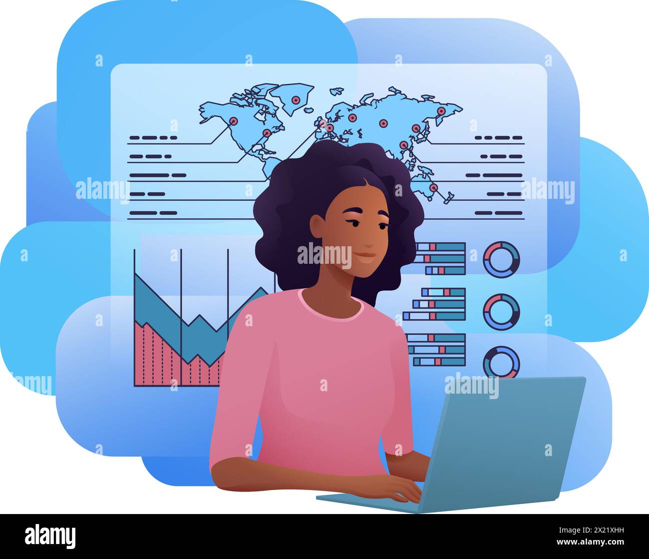 Business woman analyzing sales statistics Stock Vector Images - Alamy