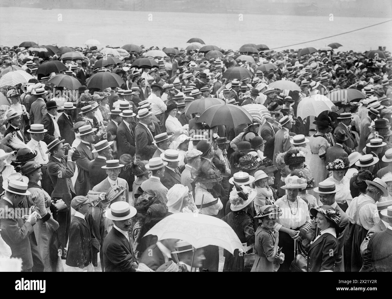 Watching departure - S.S. Imperator, (June 1913?). Shows the S.S ...