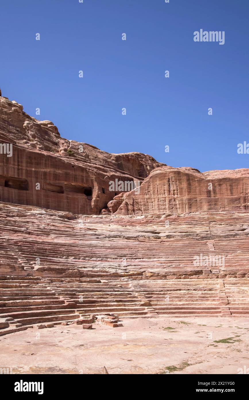 the ampitheatre carved by the nabataeans in the ancient city of petra ...
