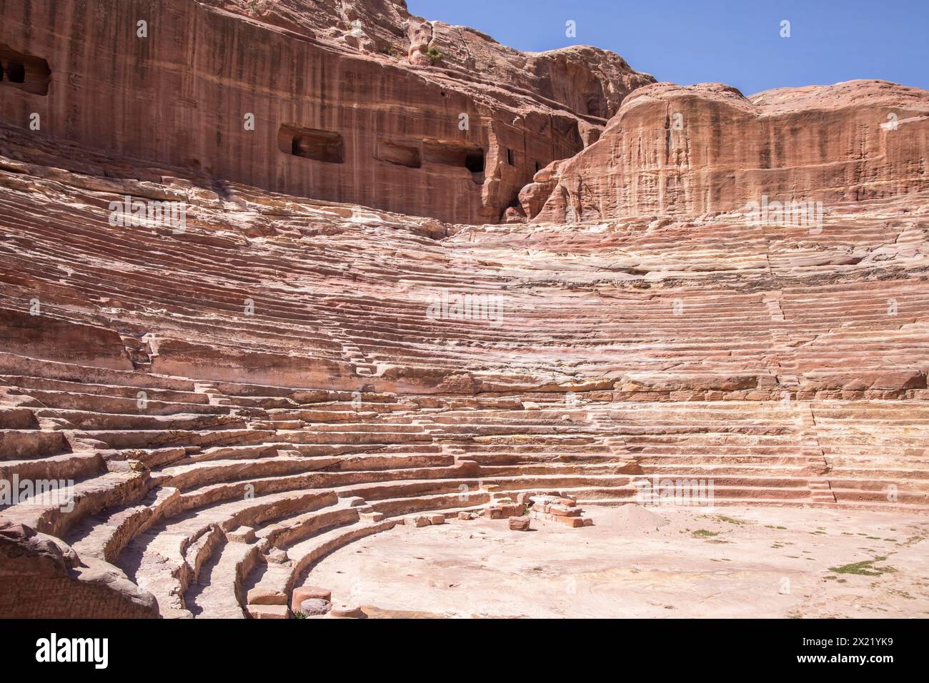 the ampitheatre carved by the nabataeans in the ancient city of petra ...