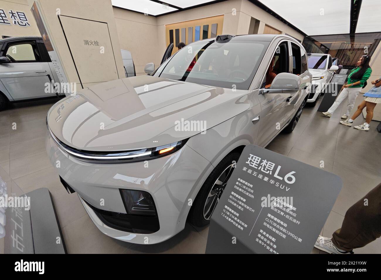 SHANGHAI, CHINA - APRIL 19, 2024 - A newly released Li Auto L6 model new energy vehicle is ...