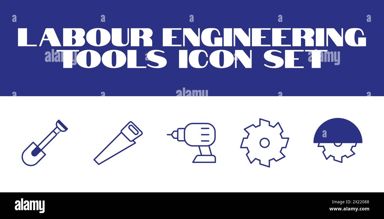 Labour day icon set. Labor Tools Icon Vector graphic illustration. Line ...