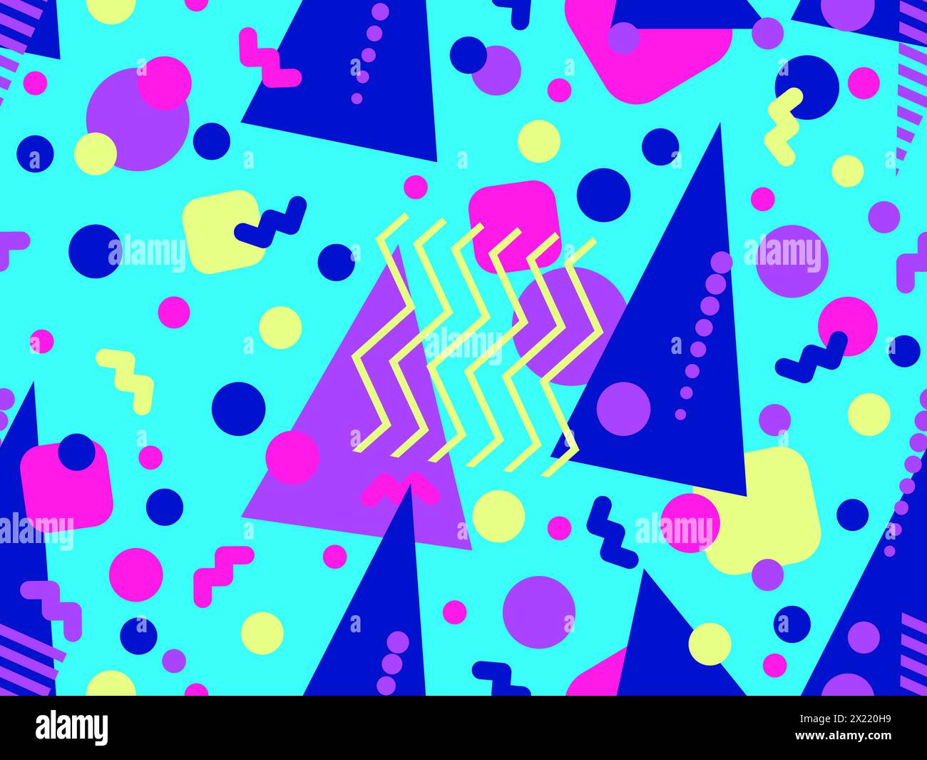 Memphis seamless pattern with geometric shapes in 80s and 90s style ...