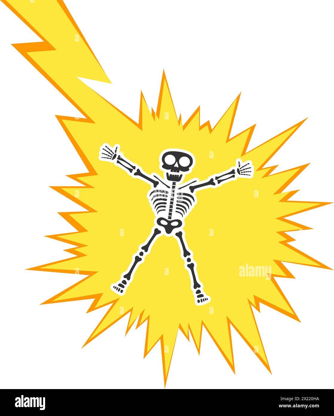 Skeleton electric shock by high voltage or lighting electrocuted ...