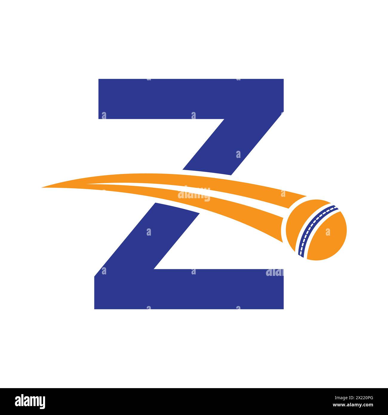 Cricket Logo On Letter Z Concept With Moving Cricket Ball Symbol ...
