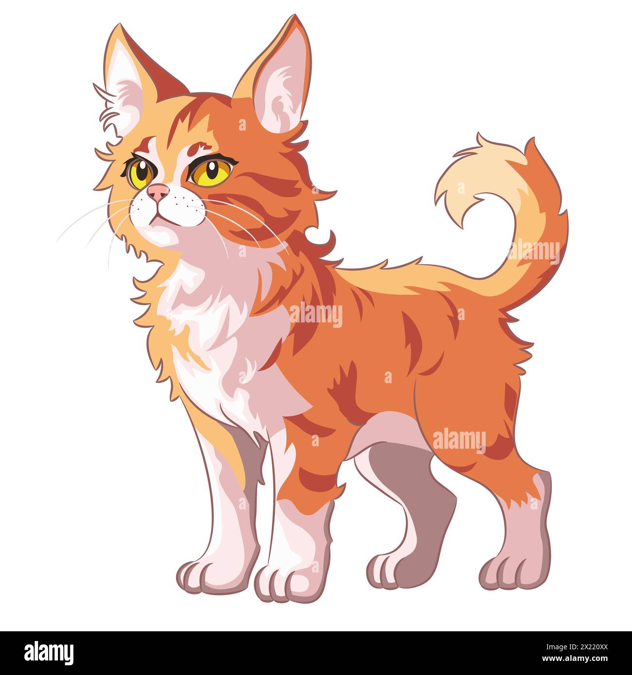 Vector drawing of a ginger kitten with spots Stock Vector Image & Art ...