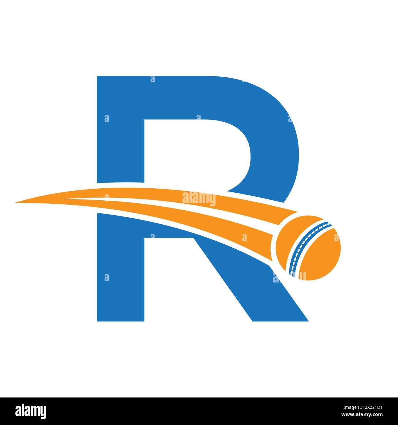 Cricket Logo On Letter R Concept With Moving Cricket Ball Symbol ...
