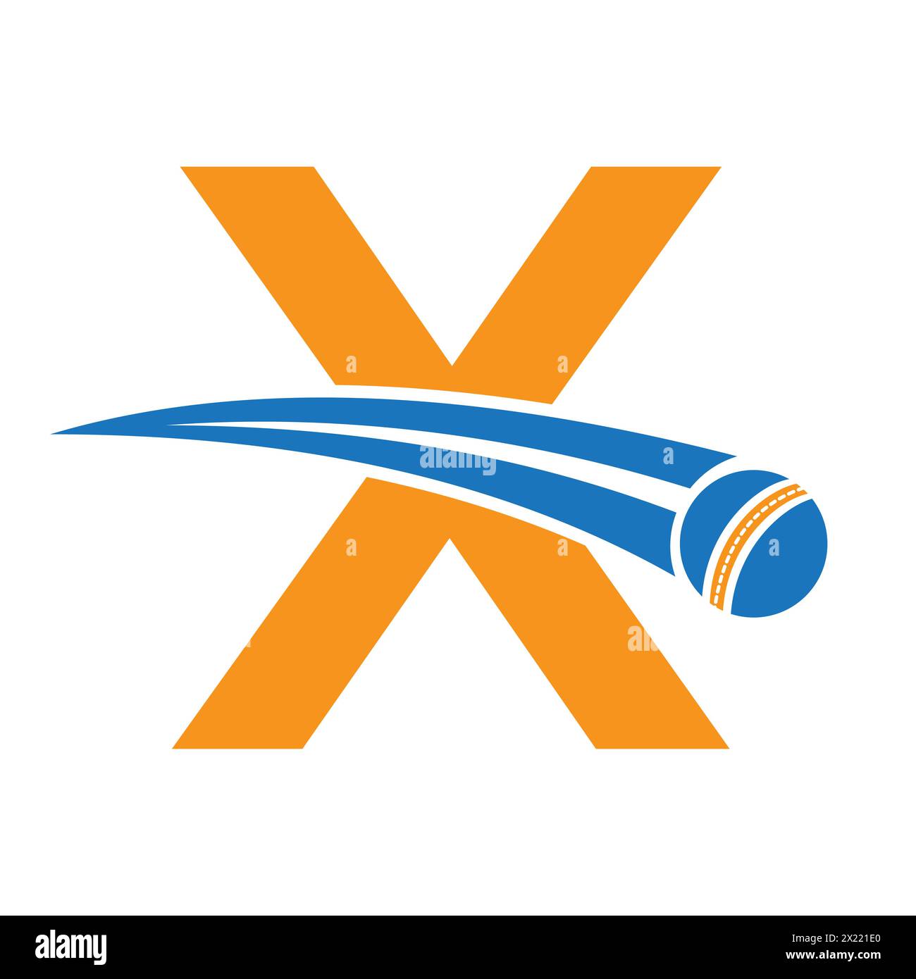 Cricket Logo On Letter X Concept With Moving Cricket Ball Symbol ...