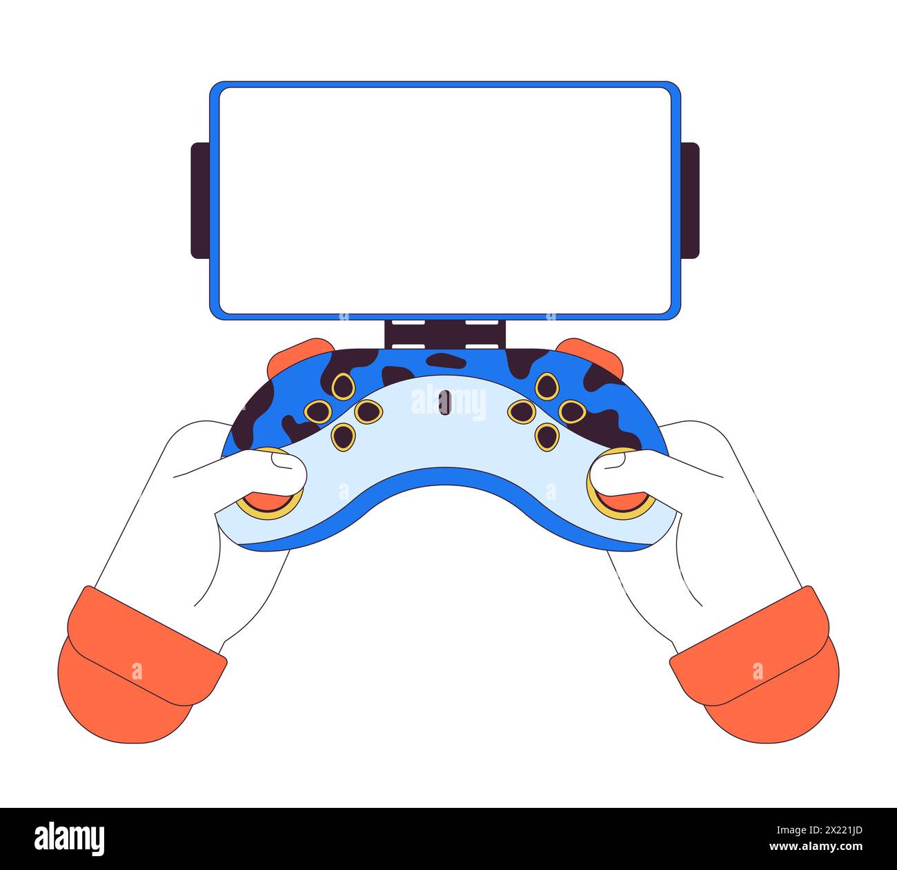 Phone holder for game controller linear cartoon character hands ...