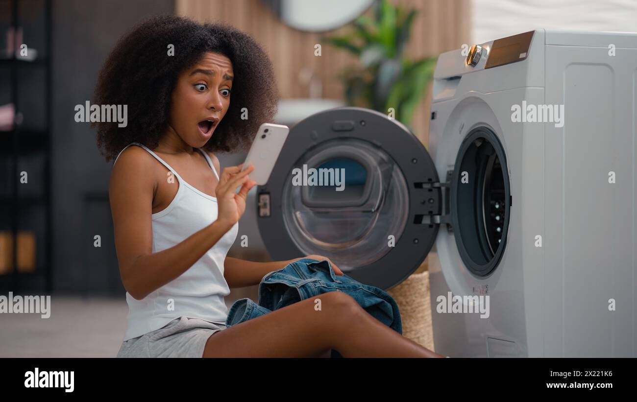 African American woman housewife sad upset shocked biracial ethnic girl ...