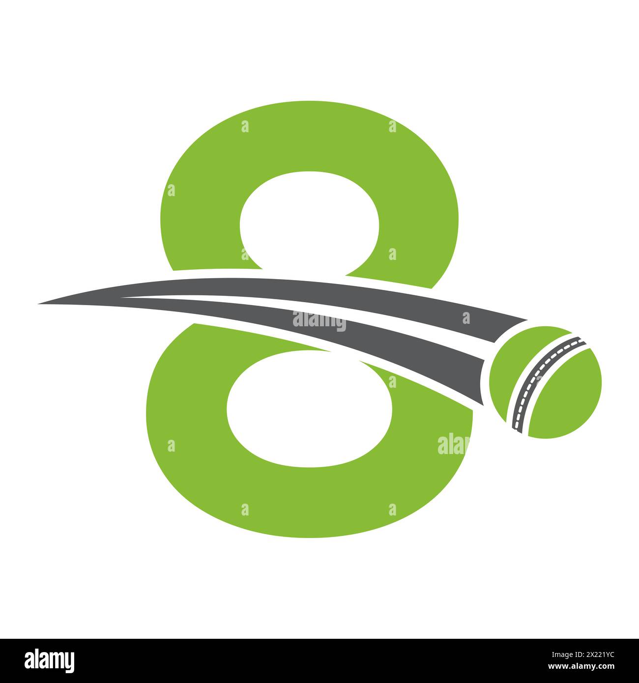 Cricket Logo On Letter 8 Concept With Moving Cricket Ball Symbol ...