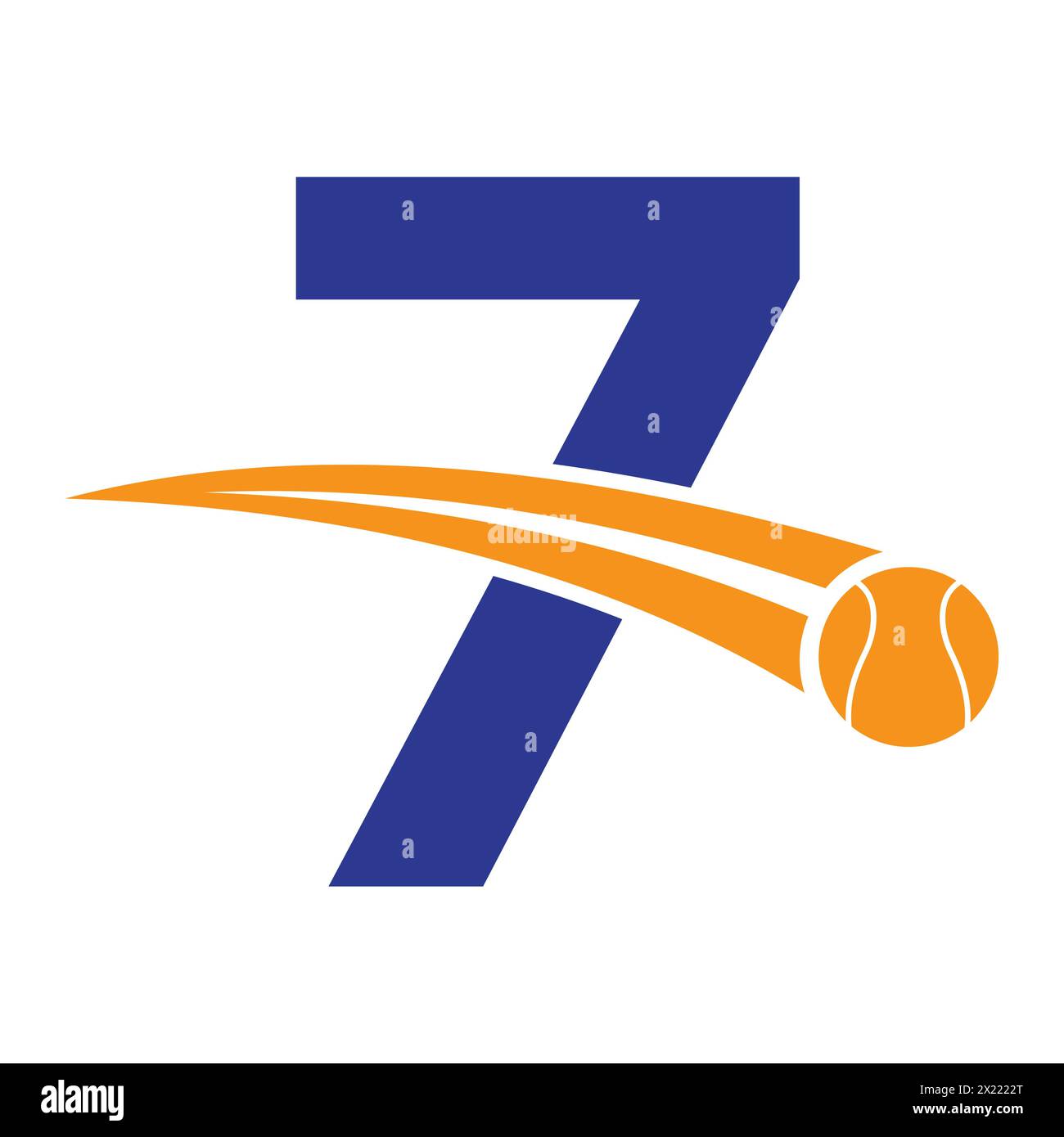 Tennis Logo On Letter 7 Concept With Moving Tennis Ball Symbol. Tennis ...