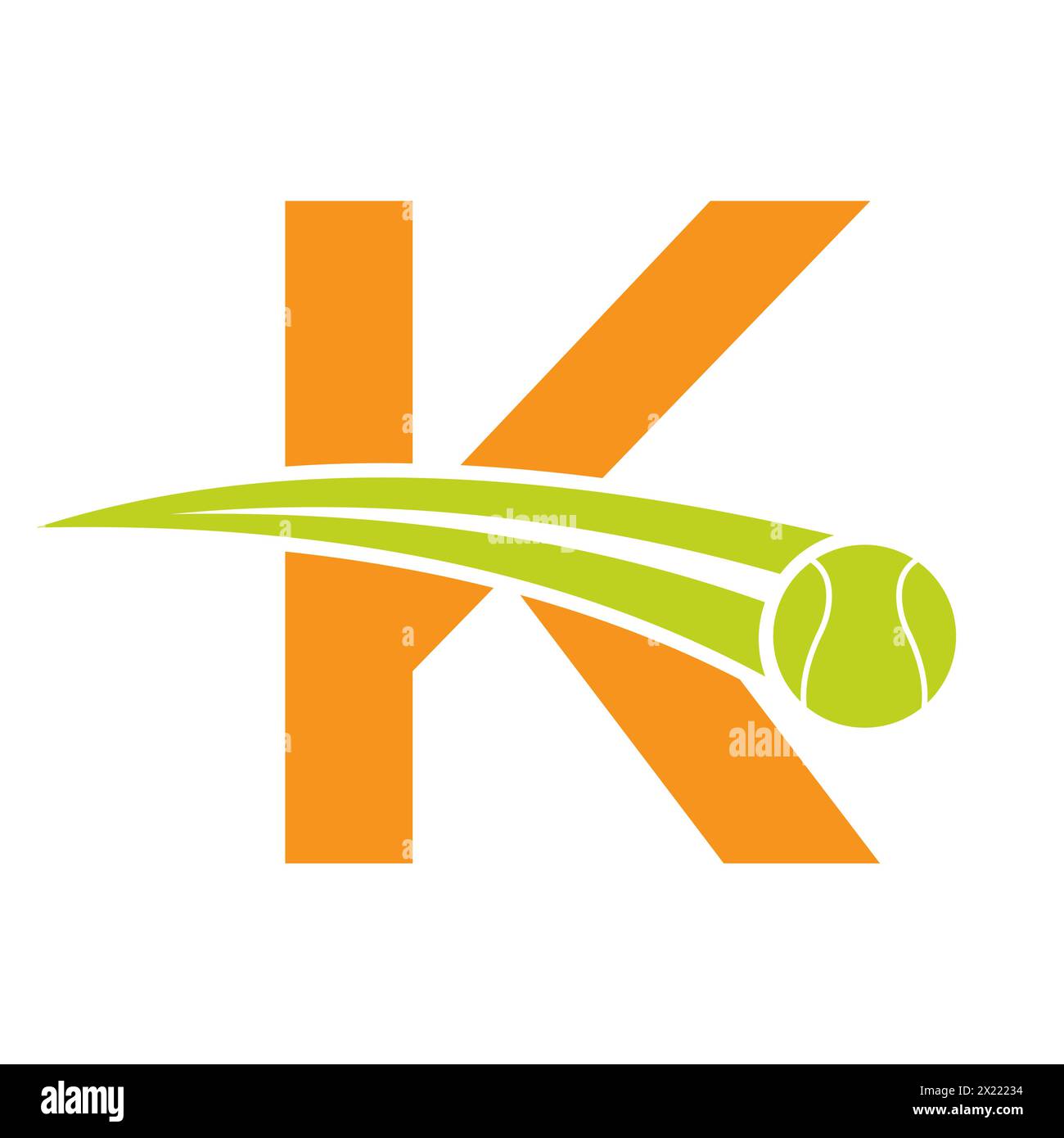Tennis Logo On Letter K Concept With Moving Tennis Ball Symbol. Tennis ...