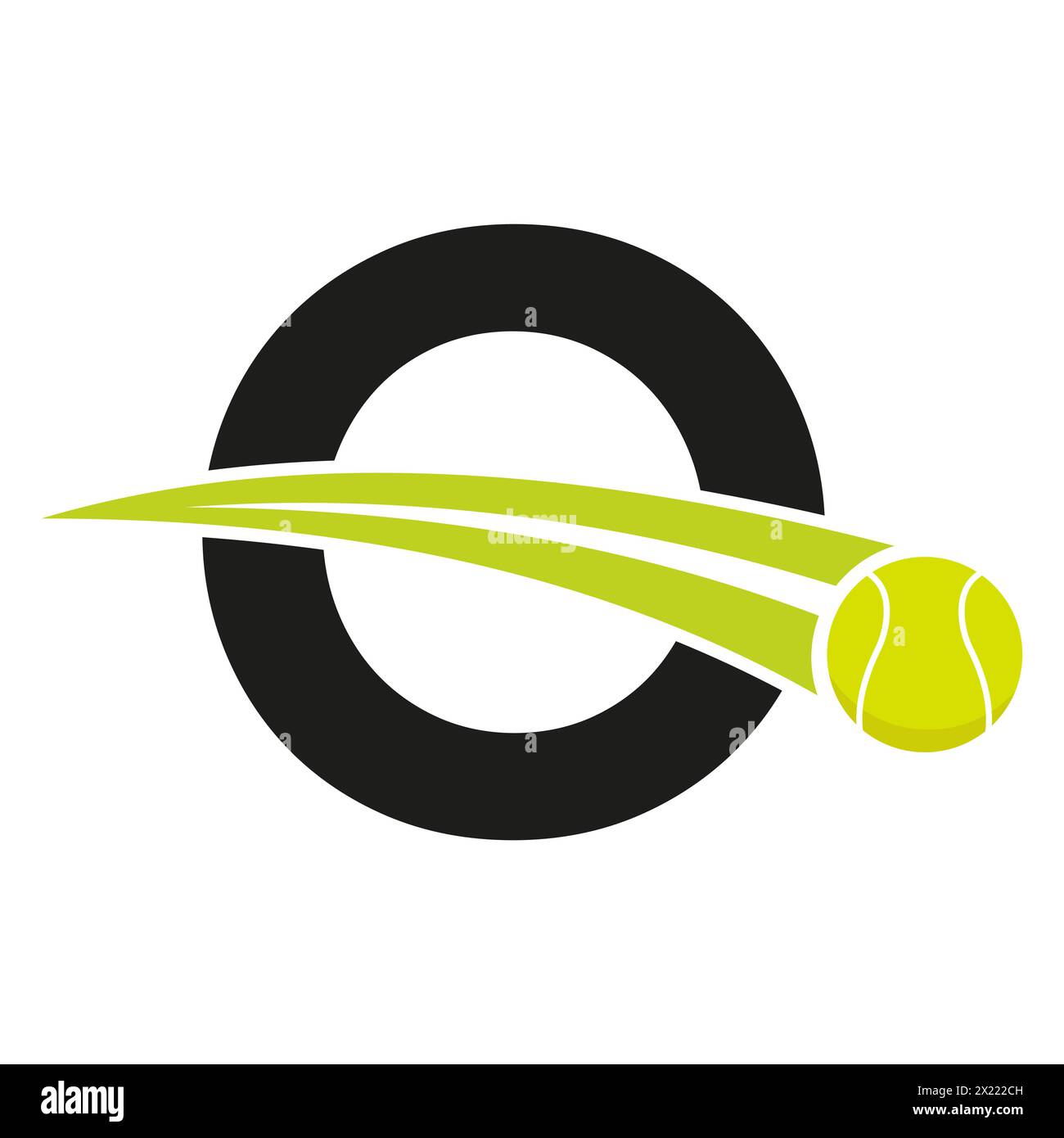Tennis Logo On Letter O Concept With Moving Tennis Ball Symbol. Tennis ...