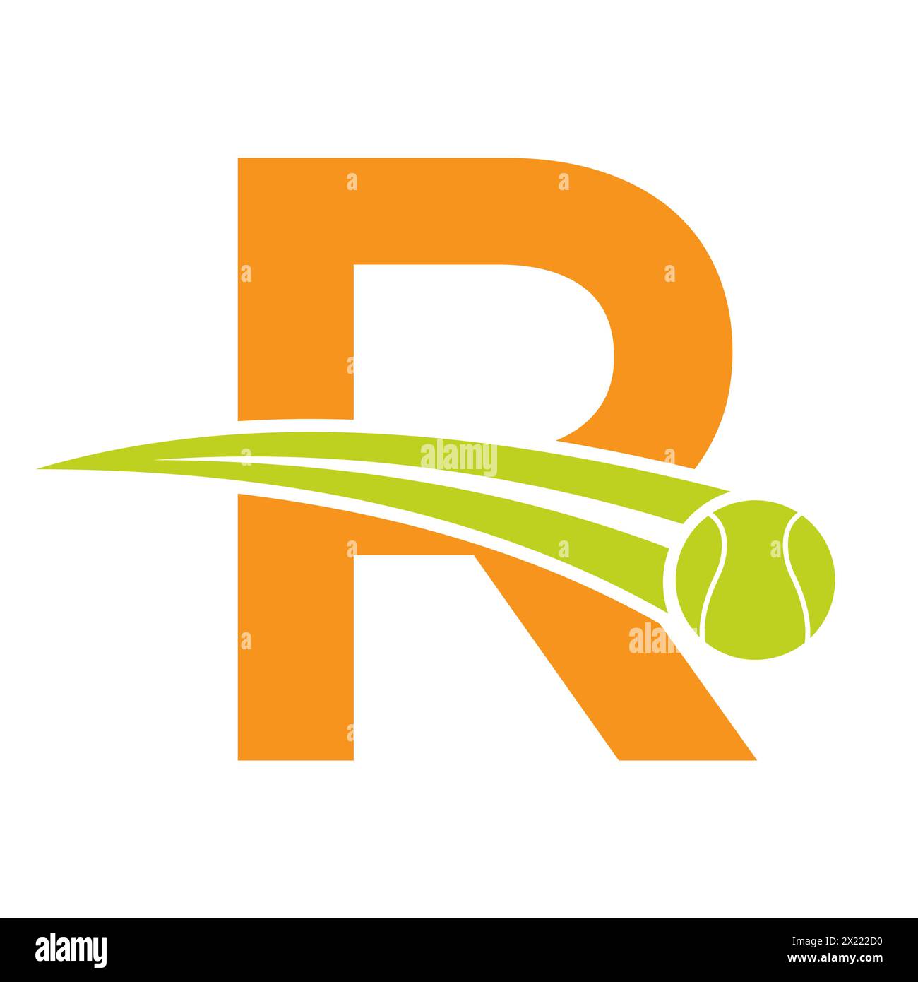 Tennis Logo On Letter R Concept With Moving Tennis Ball Symbol. Tennis ...