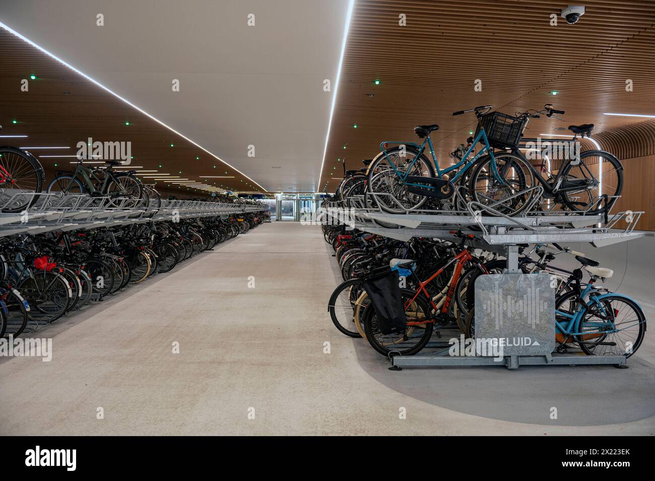 Amsterdam The Netherlands 19th April 2024 Multistorey bike racks in an ...