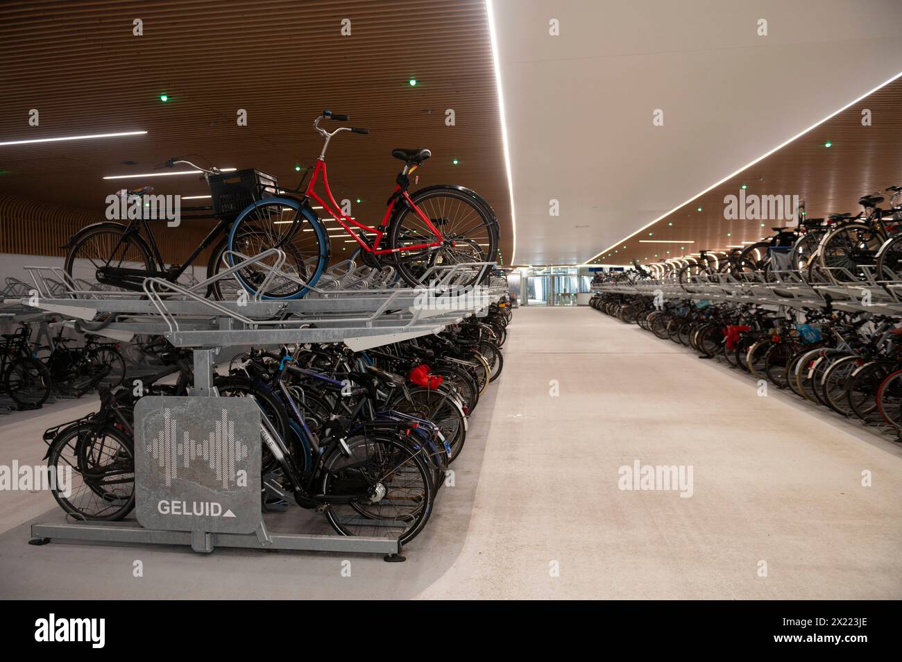 Amsterdam The Netherlands 19th April 2024 Multistorey bike racks in an ...