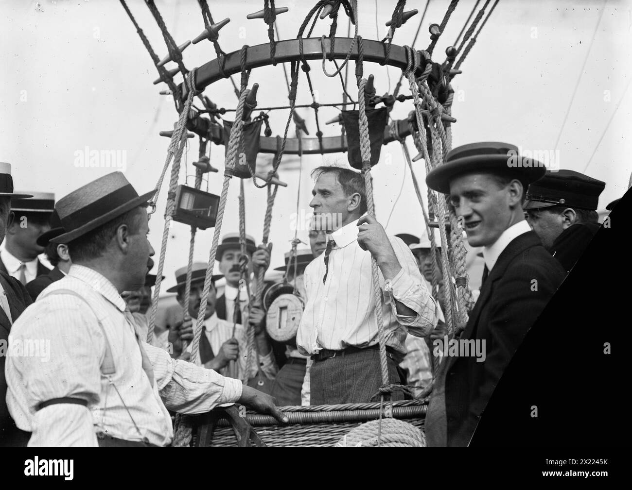 L. Stevens, 1911. Shows professional balloon and airship pilot and ...