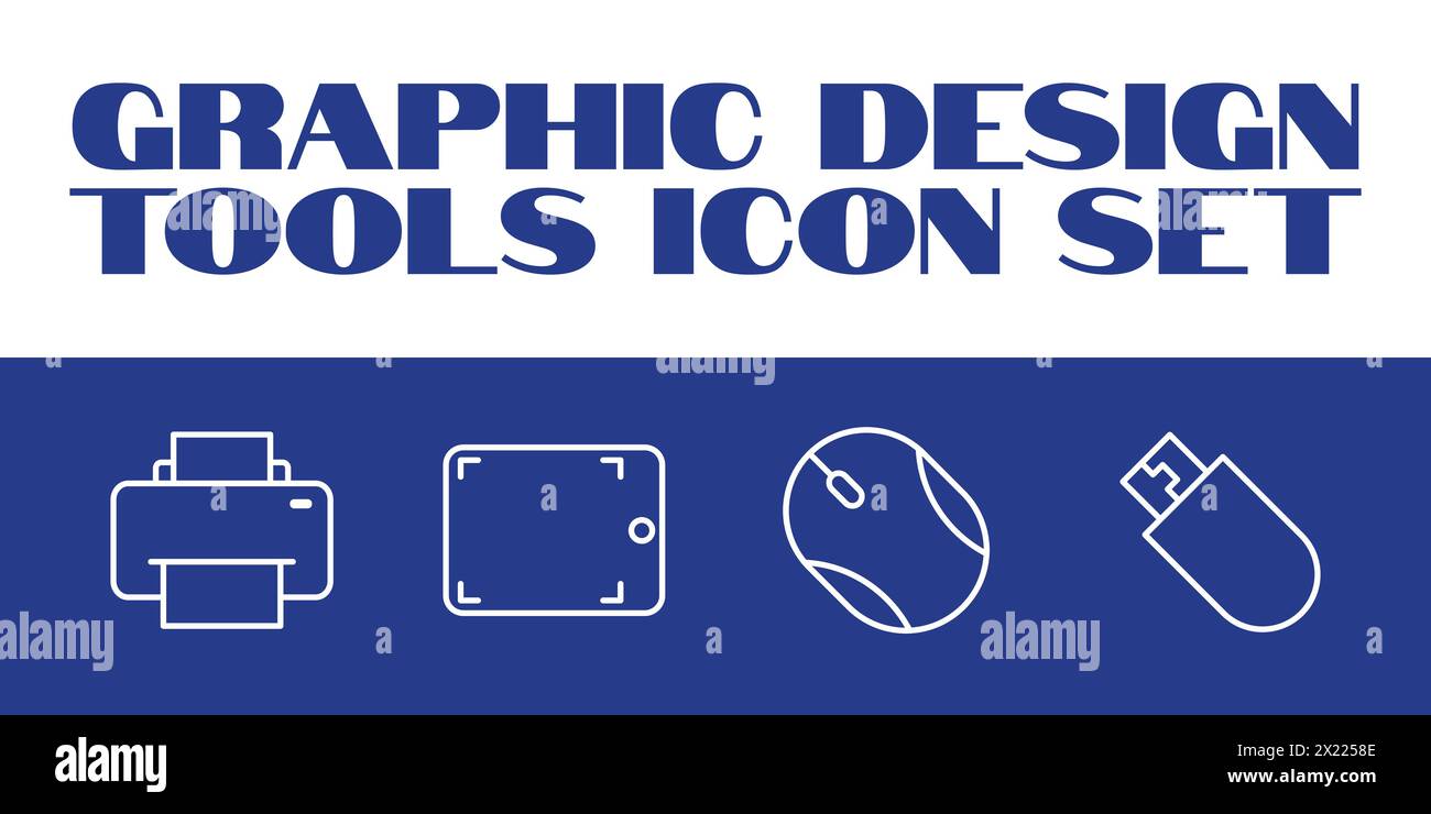 Set of thin line icons of graphic design, Art, creativity and graphic design Vector Icons Stock ...