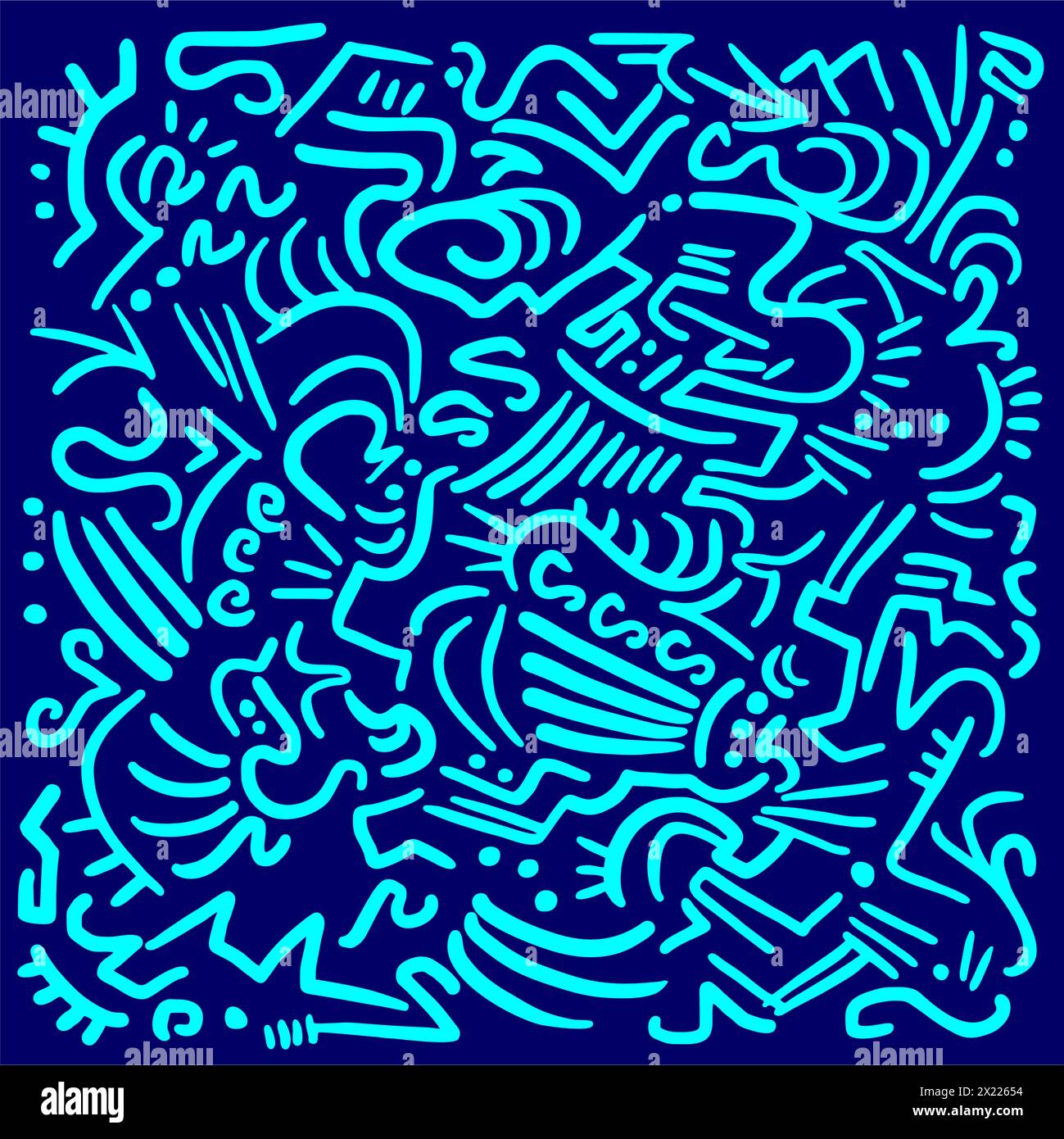 Simple blue waves dark Stock Vector Images - Alamy