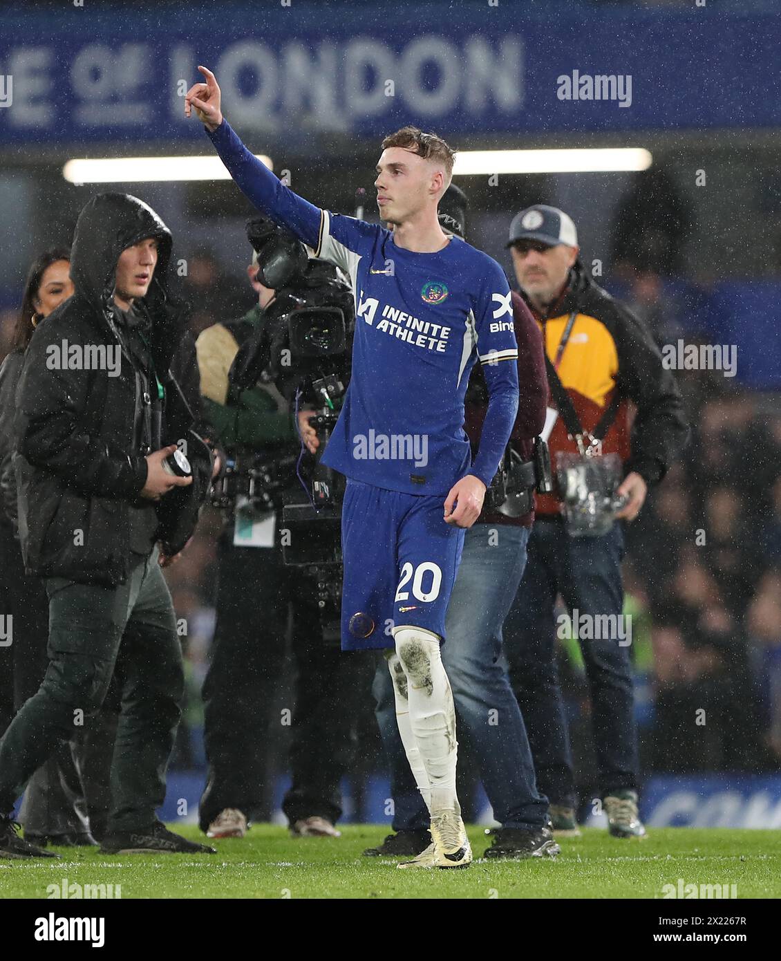 Cole Palmer of Chelsea goal celebration at the full time whistle after ...