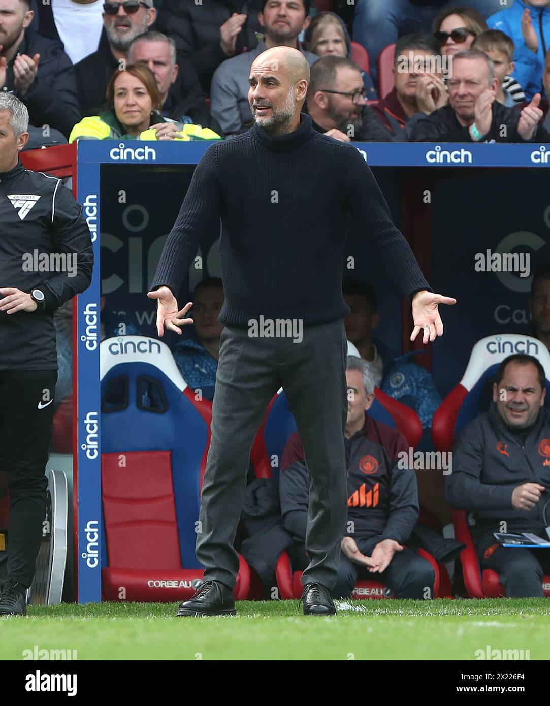 Josep Guardiola Manager of Manchester City. - Crystal Palace v ...