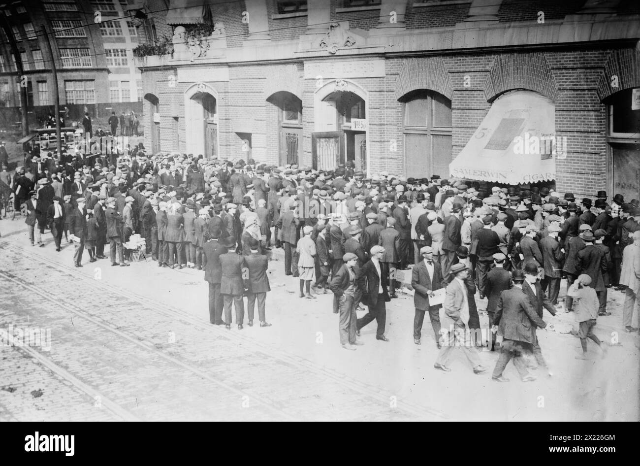 Crowd outside Shibe Park - 9 am. World's Series Phila., 1911 Stock ...