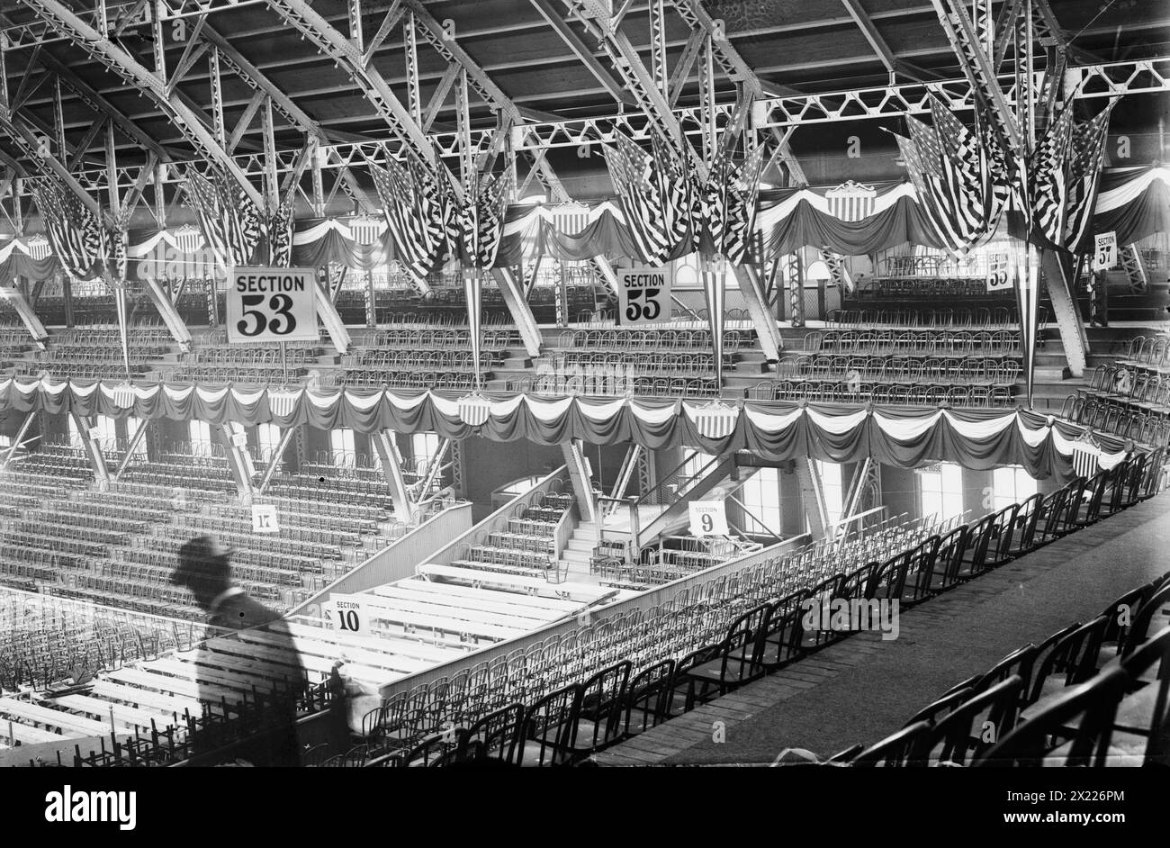 Inside empty Coliseum, Chicago, 1912. 1912 Republican National ...