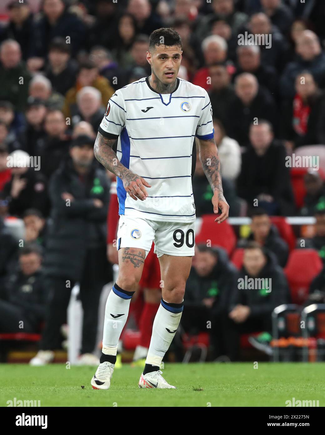 Gianluca Scamacca of Atalanta. - Liverpool v Atalanta, UEFA Europa ...