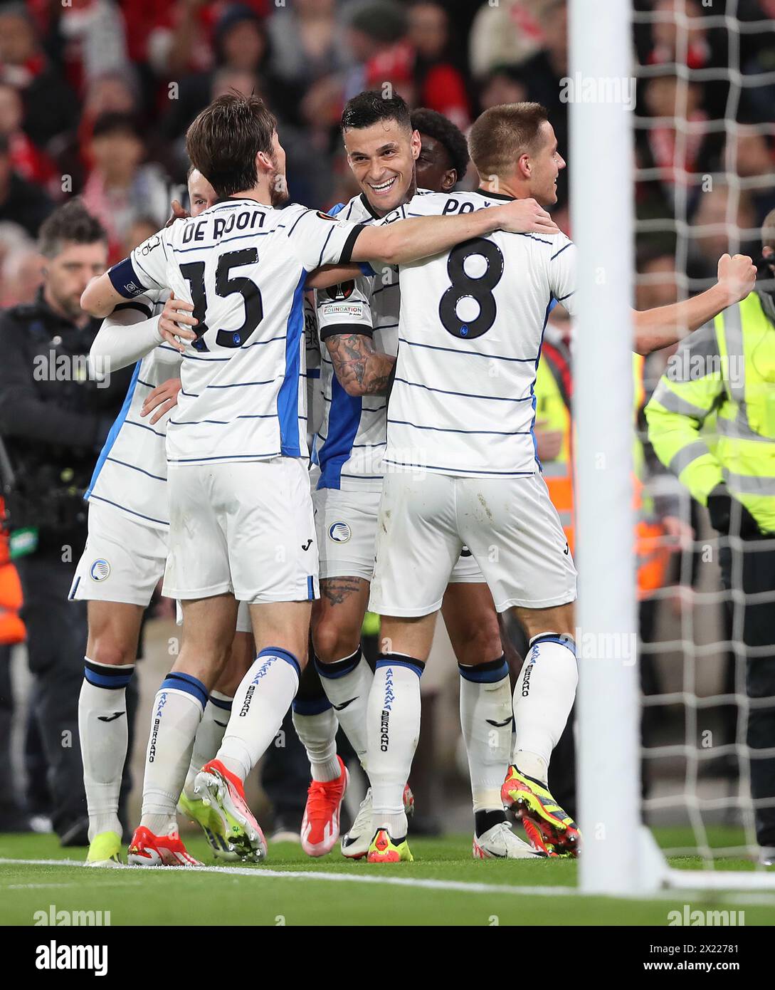 GOAL 2-0, Gianluca Scamacca of Atalanta goal celebration. - Liverpool v ...