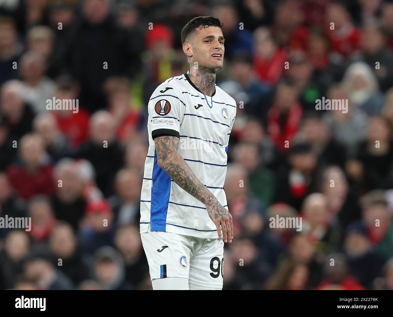 Gianluca Scamacca of Atalanta. - Liverpool v Atalanta, UEFA Europa ...