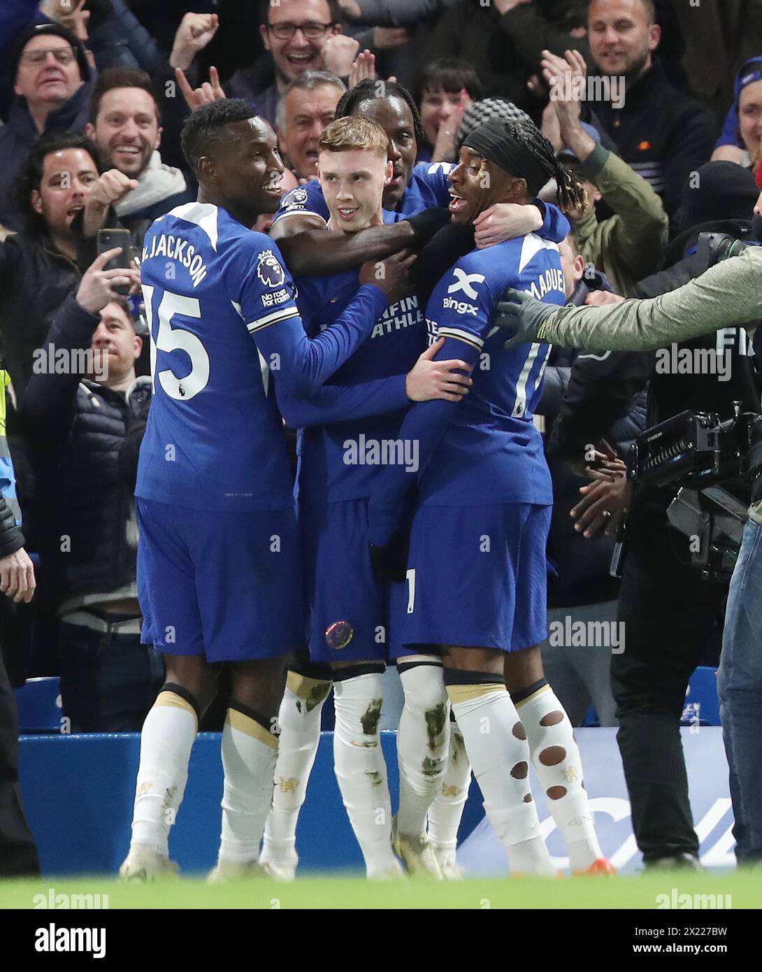 GOAL 2-0, Cole Palmer of Chelsea goal celebration with Nicolas Jackson ...