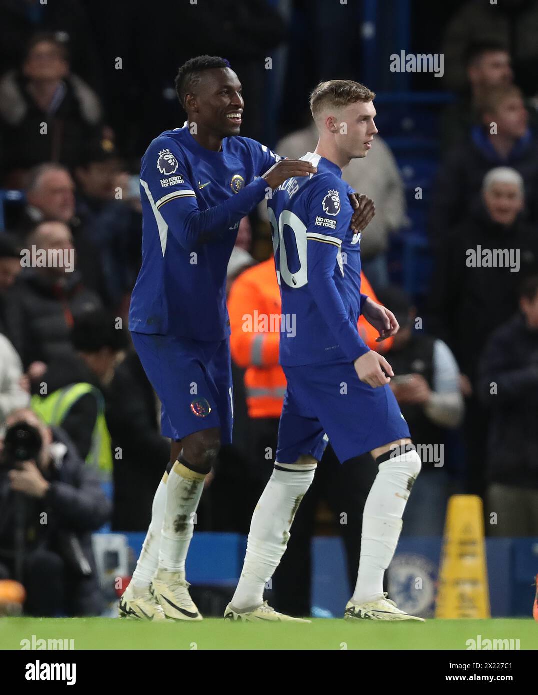 GOAL 4-0, Nicolas Jackson of Chelsea goal celebration with Cole Palmer ...