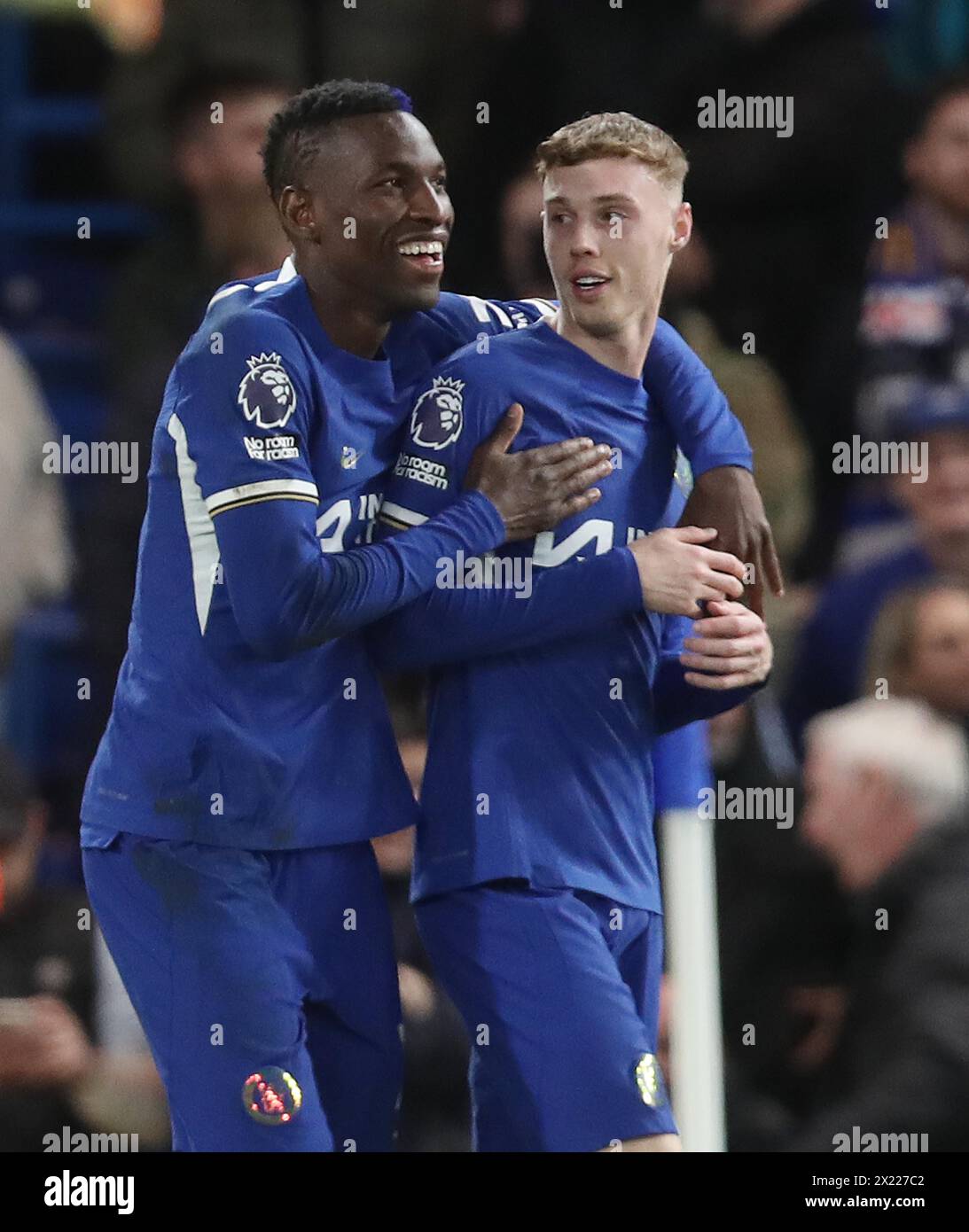 GOAL 4-0, Nicolas Jackson of Chelsea goal celebration with Cole Palmer ...