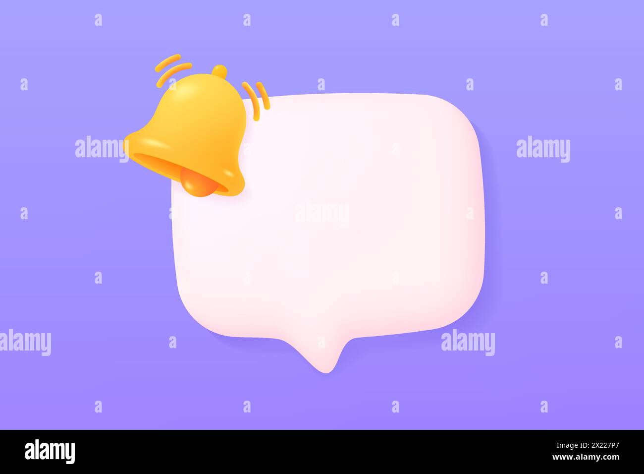Three-dimensional notification bell Loud notification of new event on ...