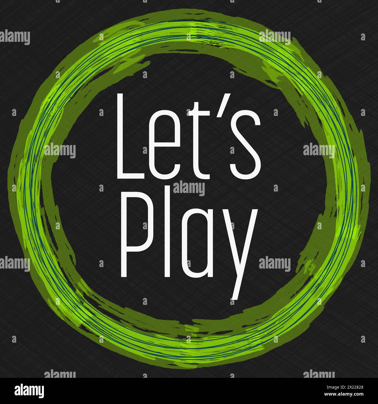 Lets Play Green Circular Dark Background Lines Grid Texture Text Stock ...