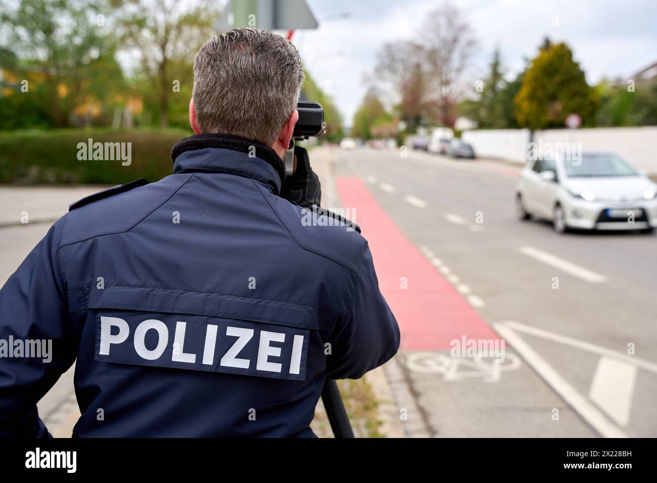 Augsburg, Bavaria, Germany - April 19, 2024: Speed camera marathon in ...