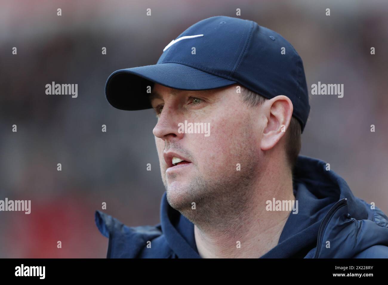 Manager of Sunderland, Mike Dodds - Sunderland v Bristol City, Sky Bet ...